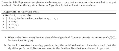 solved exercise 2 8 suppose we are given n numbers