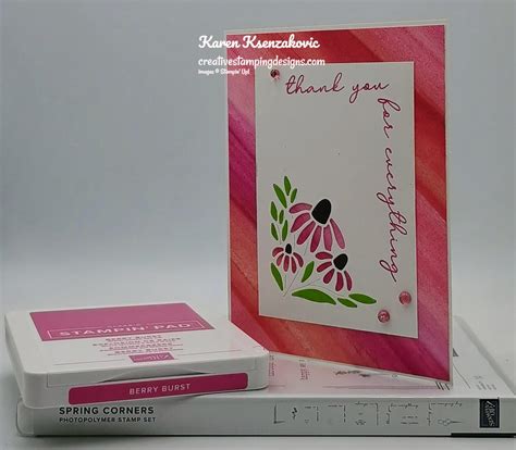 Stampin Up Spring Corners Thank You Creative Stamping Designs