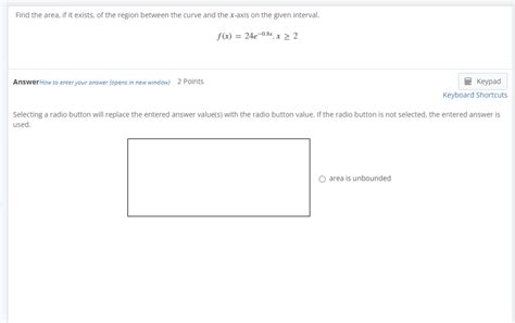 solved find the area if it exists of the region between