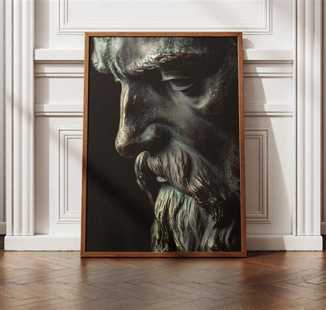 Bronze Philosopher Art Classical Wall Art Neoclassical Print