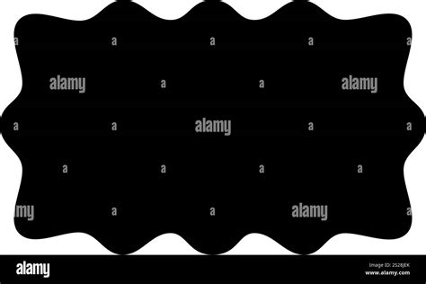 Rectangle Shape With Wavy Edges Geometric Form With Curvy Borders Blank Text Box Tag Or Label