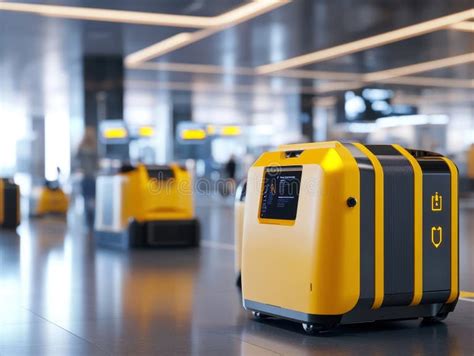 Image Of An Automated Luggage Suitcase In An Airport Baggage Handling Area Showcasing Its
