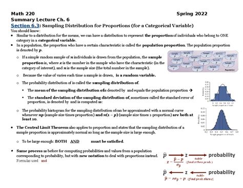 Math 220 Summary Lecture Ch 6 Sec 6 Math 220 Spring 2022 Summary
