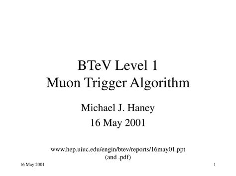Ppt Btev Level 1 Muon Trigger Algorithm Powerpoint Presentation Free