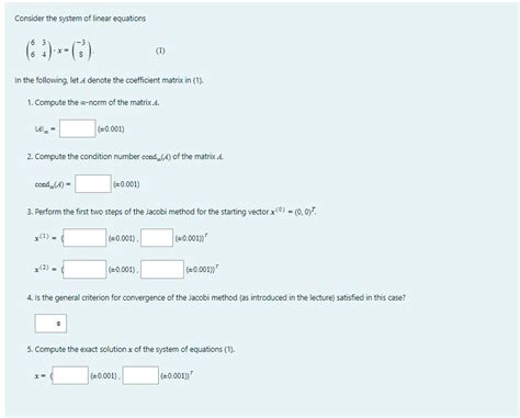Solved Consider The System Of Linear Equations Chegg