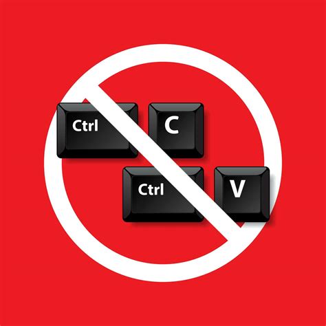 Keyboard Button Ctrl C V In The White Cycle Of Do Not Sign On Red Background License Not Copy
