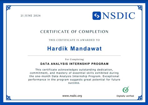 hardik mandawat on linkedin dataanalyst internshipcomplete nsdic