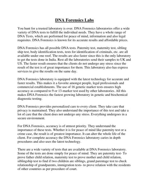 PPT DNA Forensics PowerPoint Presentation Free Download ID