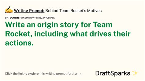 Writing Prompt Behind Team Rockets Motives • Draftsparks