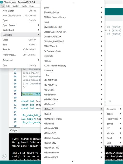 can t find arduino m5core2 sound example programming arduino forum