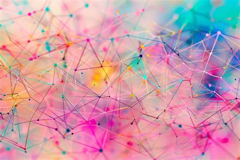 Colorful Interconnected Network Abstract Background Vibrant Hues Nodes