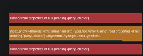 Cannot Read Properties Of Null Reading Queryselector Organisation