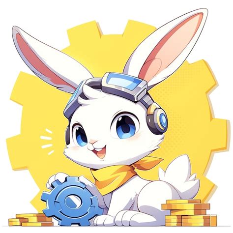 Premium Vector A Fluffy Rabbit Software Engineer Cartoon Style