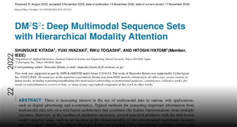 Paper page - DM^2S^2: Deep Multi-Modal Sequence Sets with Hierarchical Modality Attention