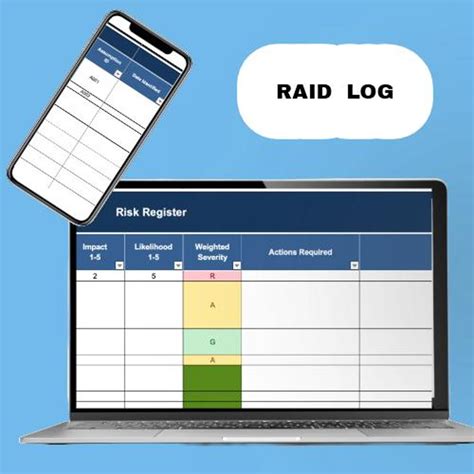 Raid Log Template For It Projects In Excel Instant Download Etsy