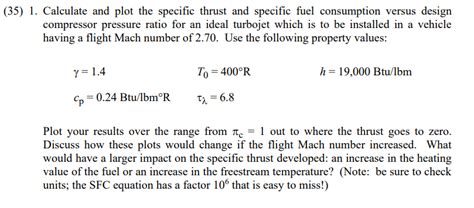 solved 1 calculate and plot the specific thrust and
