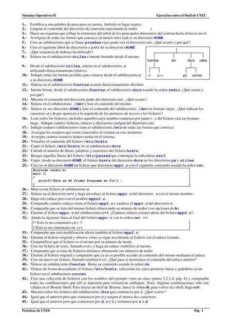 Pdf De Programación Sistemas Operativos Ii Ejercicios Sobre El