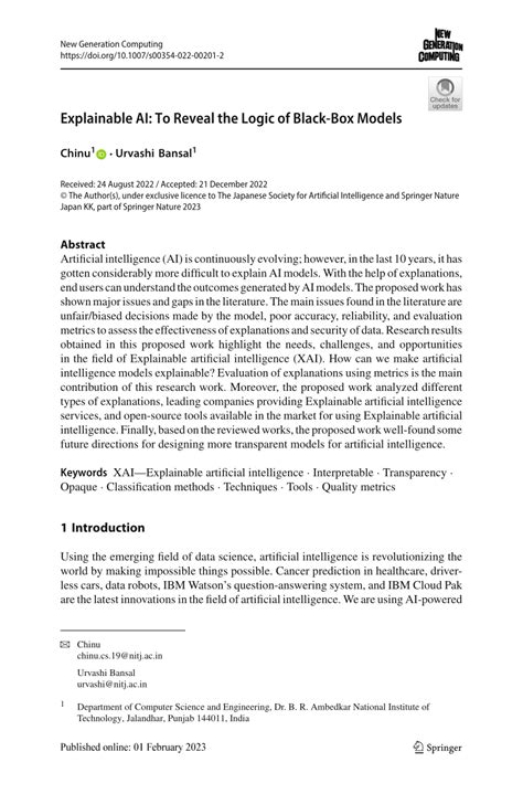 Pdf Explainable Ai To Reveal The Logic Of Black Box Models