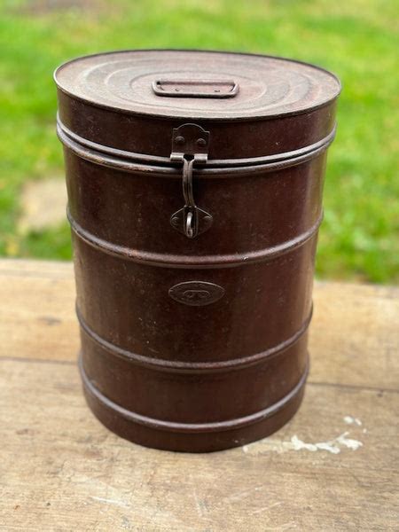 Indian Storage Tin Brown Moody Mabel