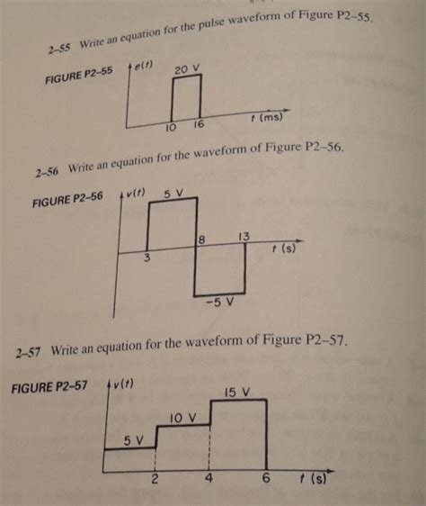 solved 2 55 write an equation for the pulse waveform of
