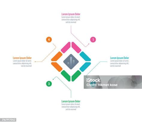 슬라이스 사각형 정보 템플릿입니다 네 가지 옵션이 있는 인포그래픽 템플릿 비즈니스 인포그래픽 템플릿 개념에 대한 스톡 벡터 아트 및 기타 이미지 Istock