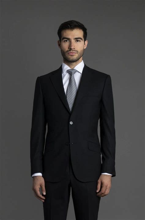Blazer Liso Negro Traje De Boda Negro Trajes Negro Hombre Traje Negro