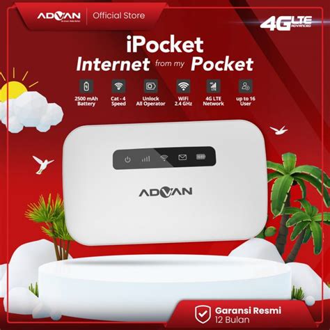 Mifi Router Advan Mobile Wifi Hotspot Portable Modem Speed 4g Lte Mf01 Lazada Indonesia