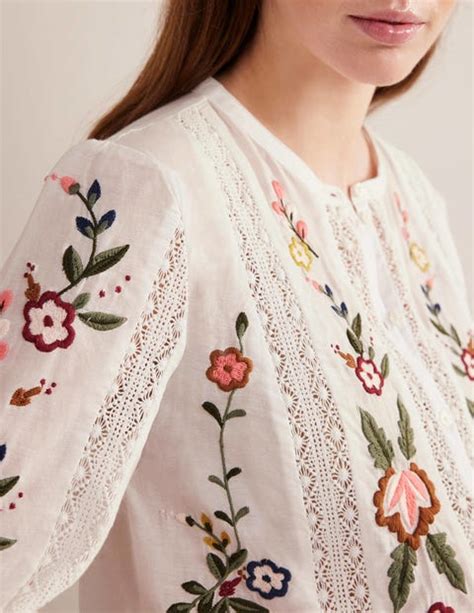 Floral Embroidered Blouse White Boden Eu