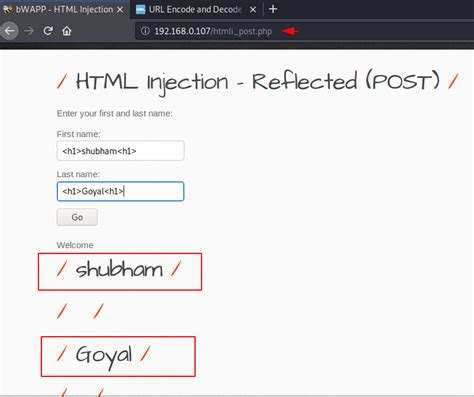 html injection types and prevention with practical secnhack