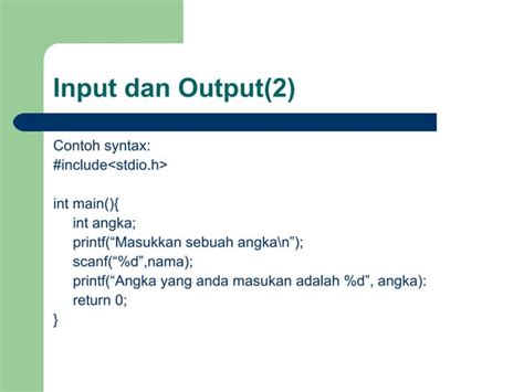 Pengenalan Bahasa C Ppt
