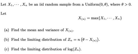 Solved Please Solve Part C Do Not Use Delta Method If