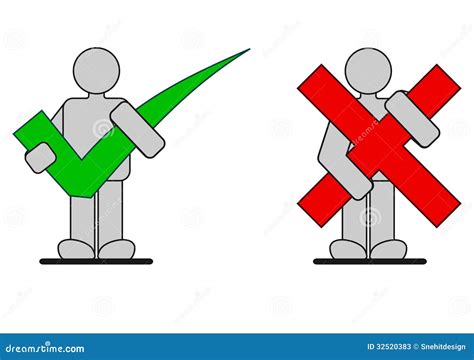 Iconos Correctos E Incorrectos Stock De Ilustración Ilustración De Elija Cruz 32520383
