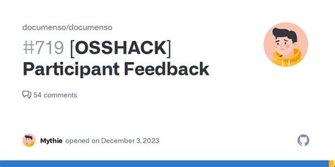 Osshack Participant Feedback · Issue 719 · Documensodocumenso · Github