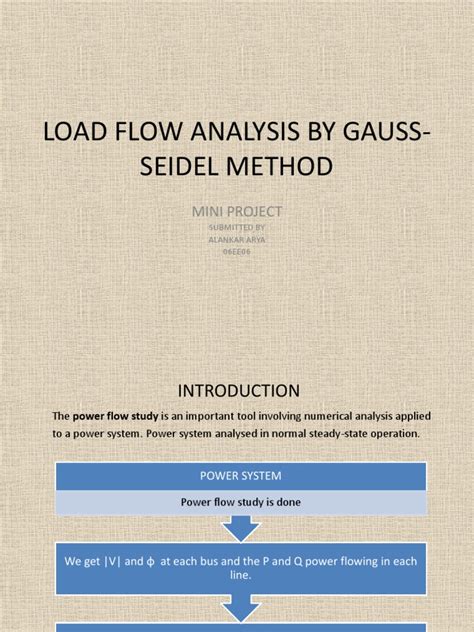 Load Flow Analysis By Gauss Seidel Method Pdf Teaching Mathematics