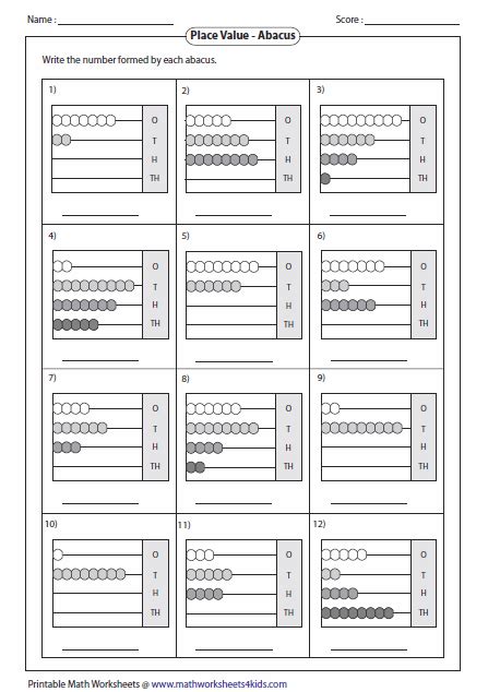 Reading Abacus Worksheets