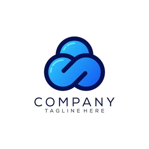 Premium Vector Blue Cloud Application Icon Logo Template