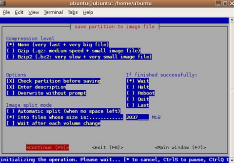 Using Partimage In Ubuntu