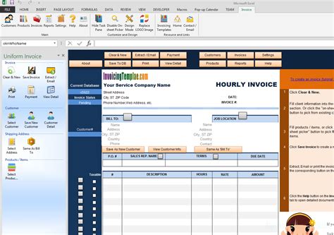 Hourly Invoice Template Intended For Hourly Invoice Template Db Excel Com