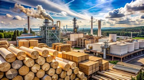 Massive Paper Mill Complex A Sprawling Industrial Landscape Of Wood