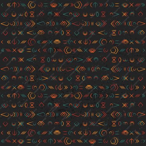 Premium Vector Dark Runic Color Symbols Pattern Background