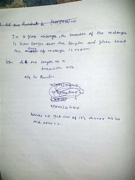 I Construct A Word Problem On Quadratic Equation Such That One Of