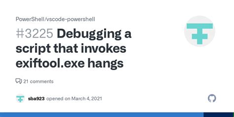 debugging a script that invokes exiftool exe hangs · issue 3225