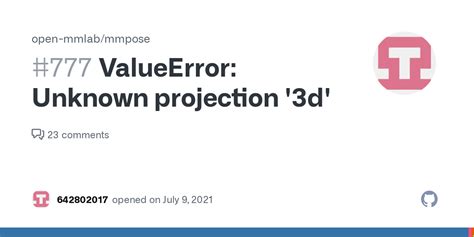 ValueError Unknown Projection D Issue Open Mmlab Mmpose GitHub