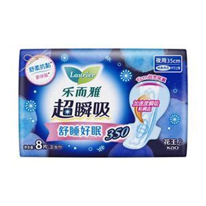 花王中国 产品信息 乐而雅超瞬吸纤巧夜用护翼型卫生巾（35cm） 8p