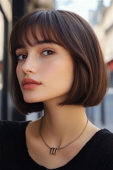 27 Bob Hairstyles With Fringe To Suit Every Look Classic Bob With