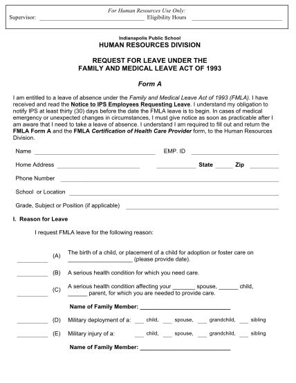 18 Fmla Printable Forms Free To Edit Download And Print Cocodoc