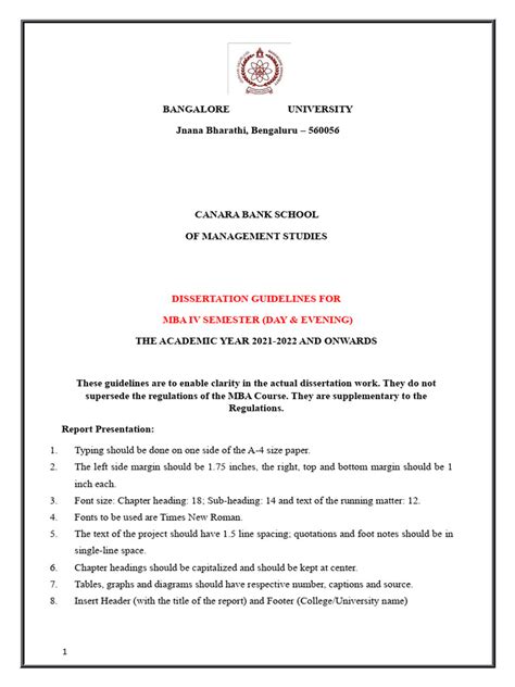 4th Semester Dissertation Guidelines Pdf Swot Analysis Citation