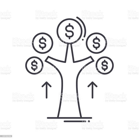 투자 기호 아이콘 선형 격리 된 그림 얇은 줄 벡터 웹 디자인 기호 흰색 배경에 편집 가능한 스트로크와 개요 개념 기호 Championship에 대한 스톡 벡터 아트 및