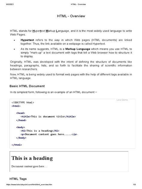 This Is A Heading Html Overview Pdf Html Html Element