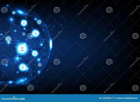 Business Technology People Communication Network Connection Planet Glowing Future Abstract